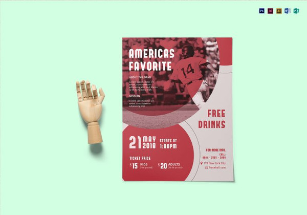 FREE 24 Amazing Baseball Flyer Templates In PSD AI MS Word Pages 