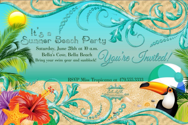 FREE 20 Beautiful Beach Party Invitation Designs In PSD Vector EPS 