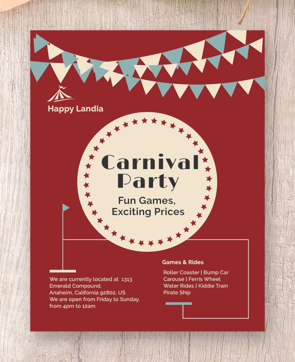 FREE 34 Modern Carnival Flyer Templates In PSD AI MS Word Vector EPS