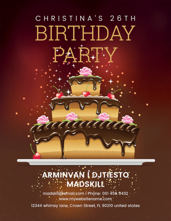 FREE 27 Birthday Flyer Templates In MS Word PSD AI InDesign 