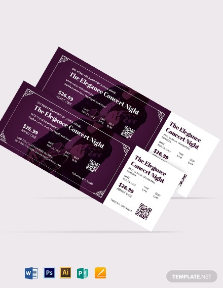 FREE 32 Concert Ticket Designs In PSD Vector EPS AI MS Word 