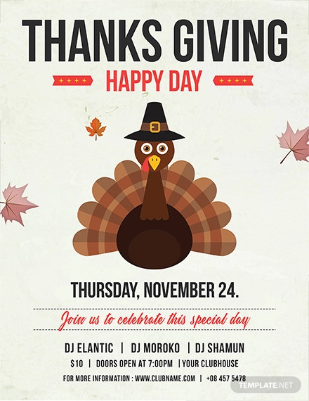 FREE 23 Thanksgiving Flyer Designs In PSD AI InDesign MS Word 