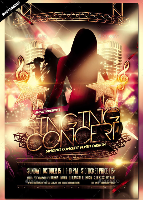 Music Concert Flyer Template Free Download Printable Word Searches