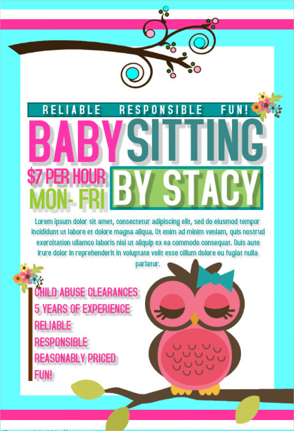FREE 18 Beautiful Babysitting Flyer Templates In MS Word PSD AI 