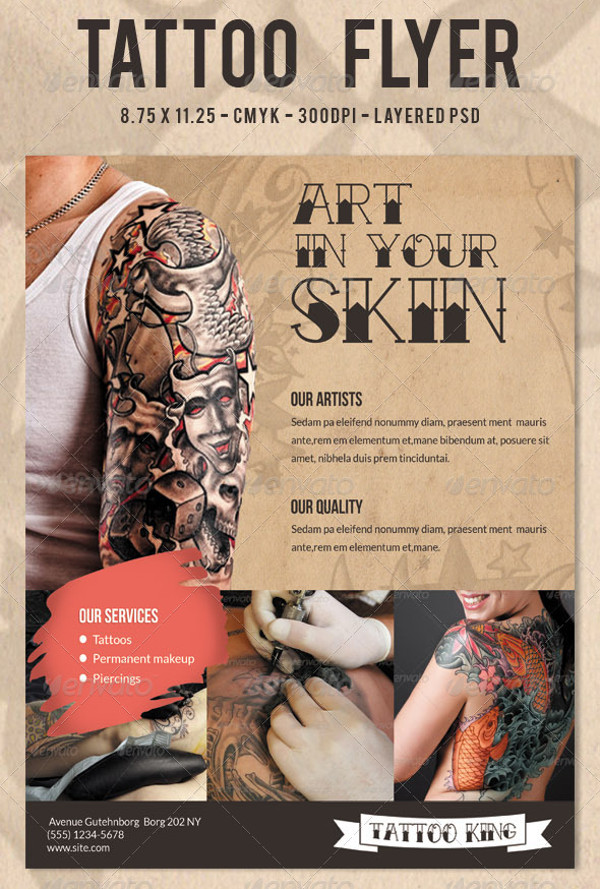 FREE 9 Tattoo Flyer Designs In PSD AI