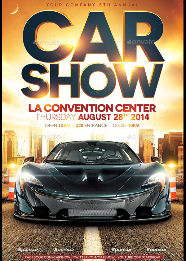 FREE 24 Modern Car Show Flyer Designs In AI PSD InDesign MS Word 