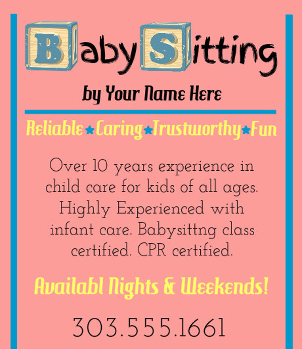 Babysitting Flyer Template