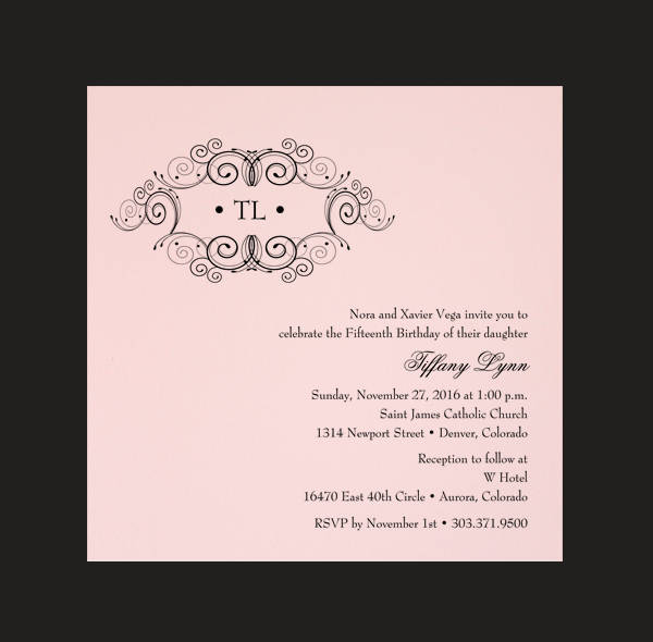 Invitation Templates Quinceanera