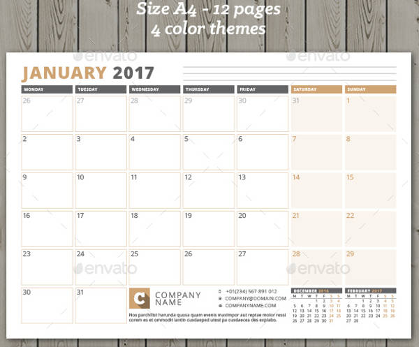 FREE 7 Monthly Calendar Designs In PSD AI FREE 7 Monthly Calendar Designs In PSD AI